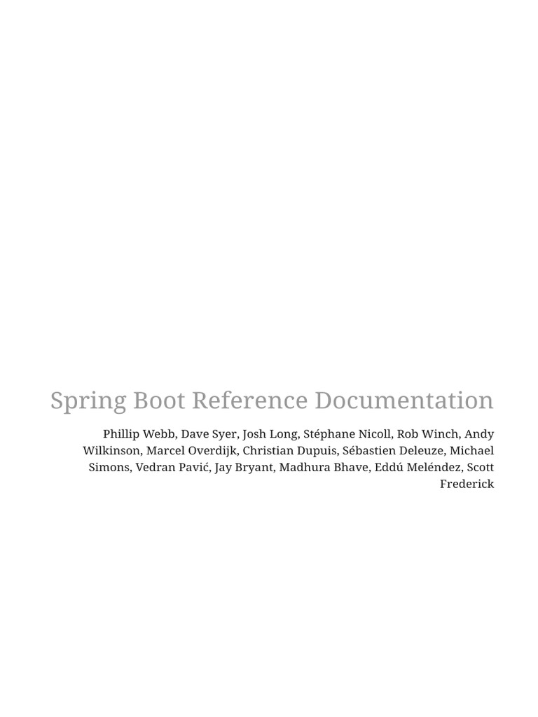 Spring Boot Reference | PDF | System Software | Computing Platforms