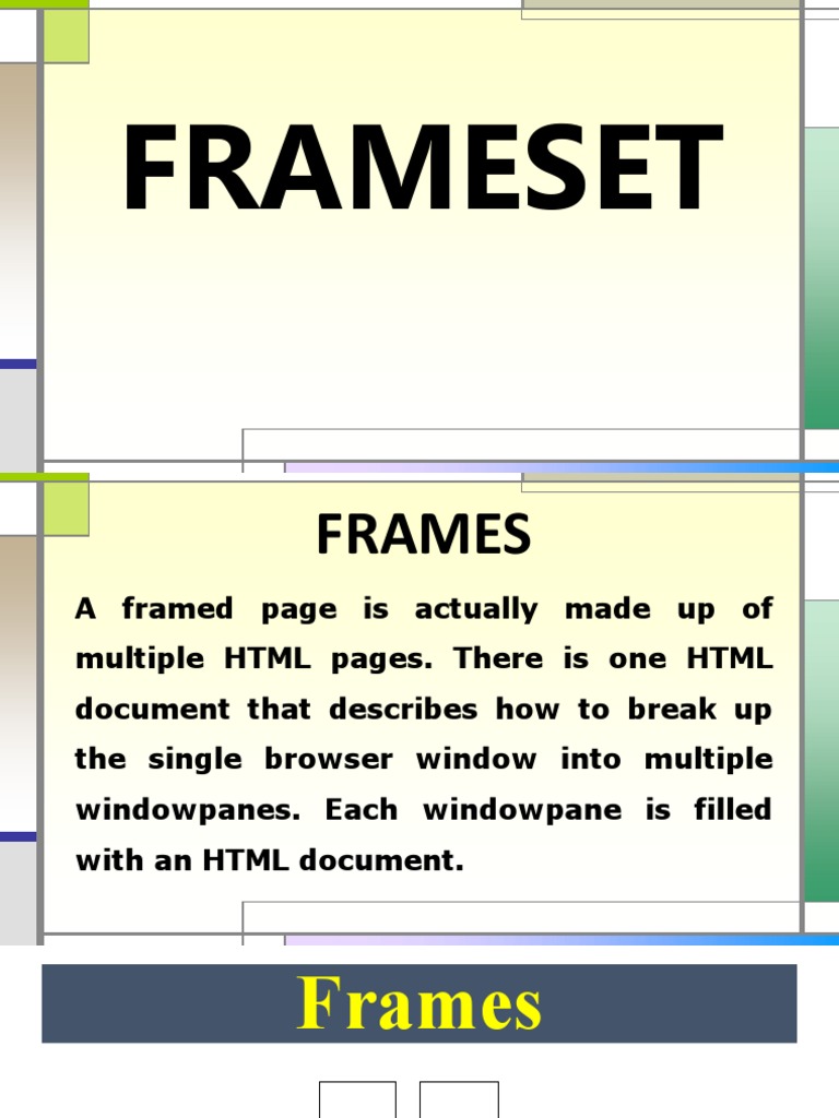 HTML FrameSet | PDF | Html | Hypertext