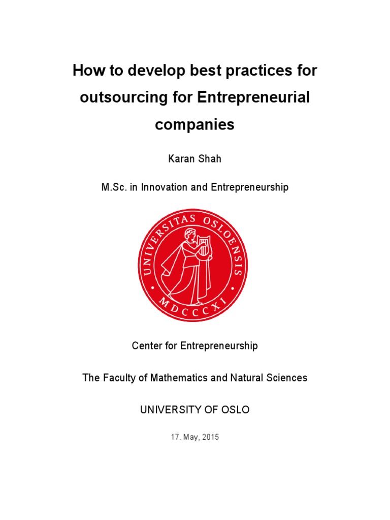 How To Develop Best Practices For Outsourcing For Entrepreneurial ...