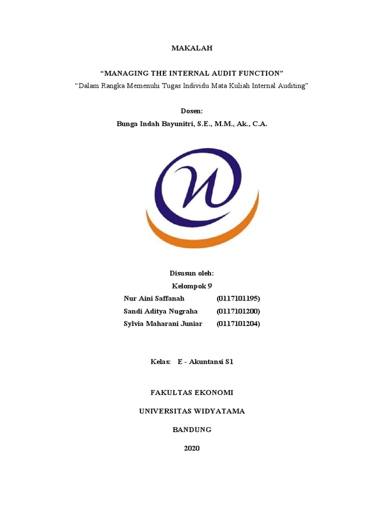Makalah Kelompok 9 Managing The Internal Audit Function | PDF | Karier ...