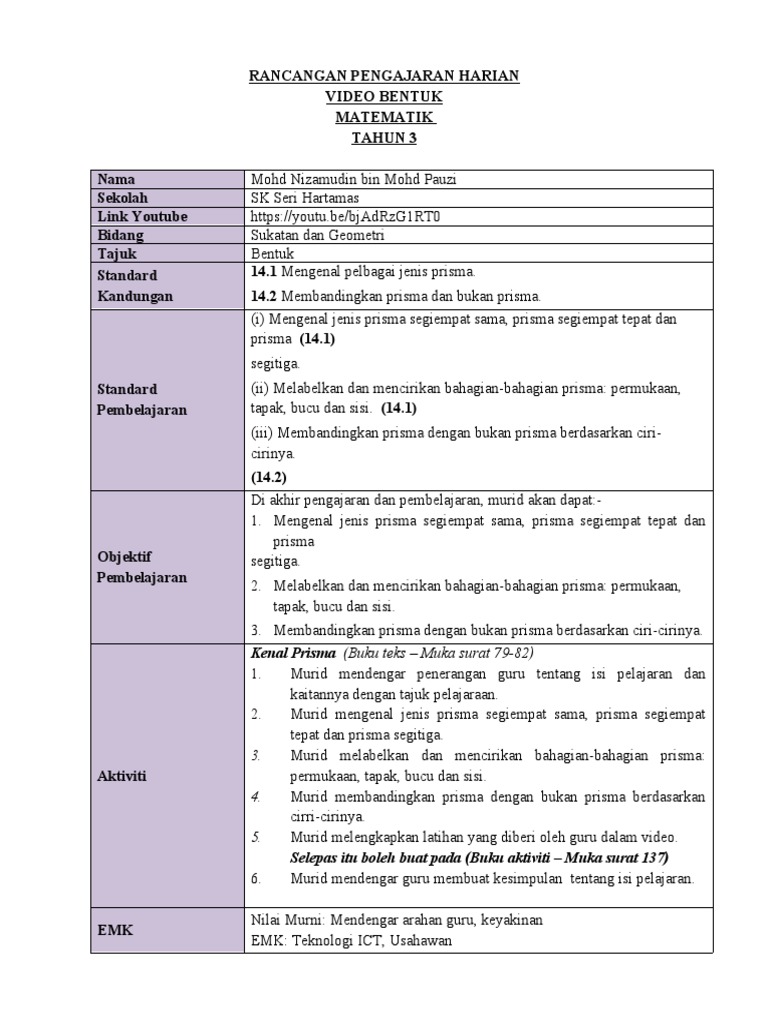 Contoh RPH | PDF