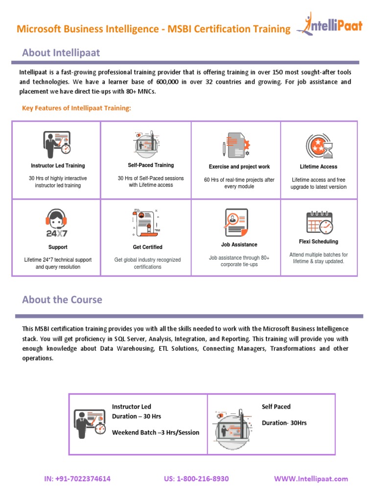 MSBI Brochure | PDF | Microsoft Sql Server | Business Intelligence