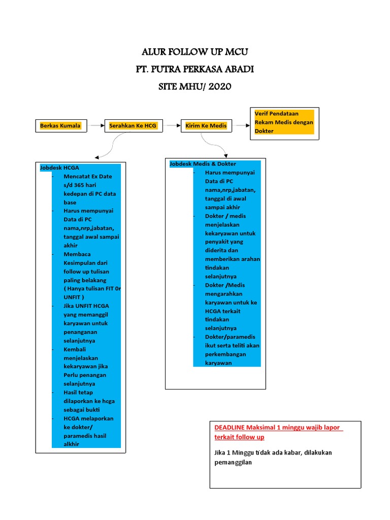 Alur Perjalanan Mcu PT Ppa | PDF
