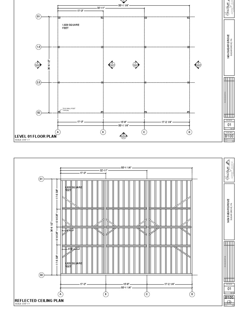 Floor plan and dimensions for a 1,829 square foot home with ...