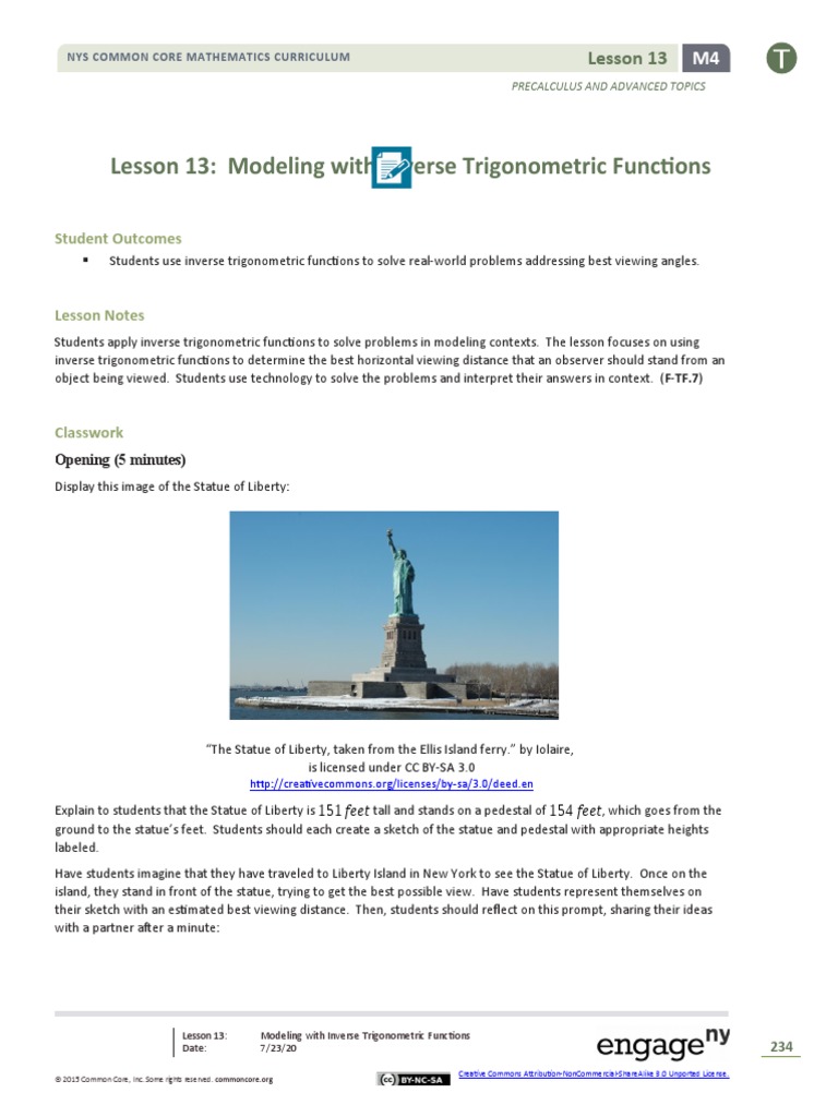 13 Modelling With Inverse Trigonometric Functions | PDF | Triangle ...