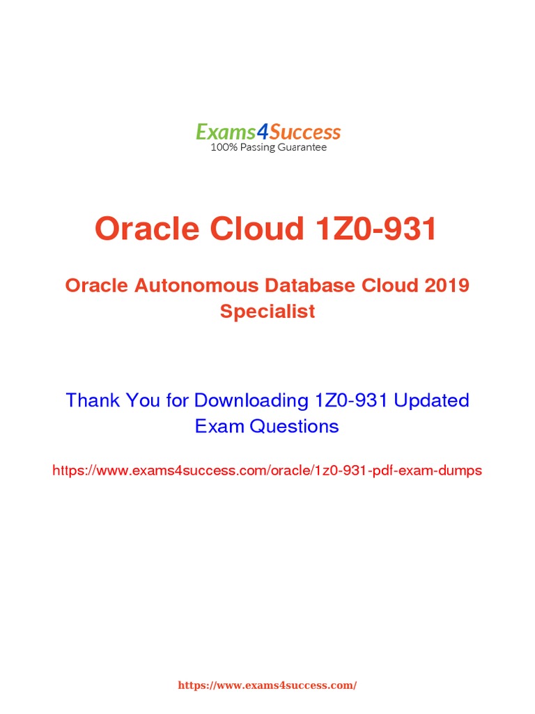 Oracle Cloud 1Z0-931 | Download Free PDF | Databases | Digital Technology