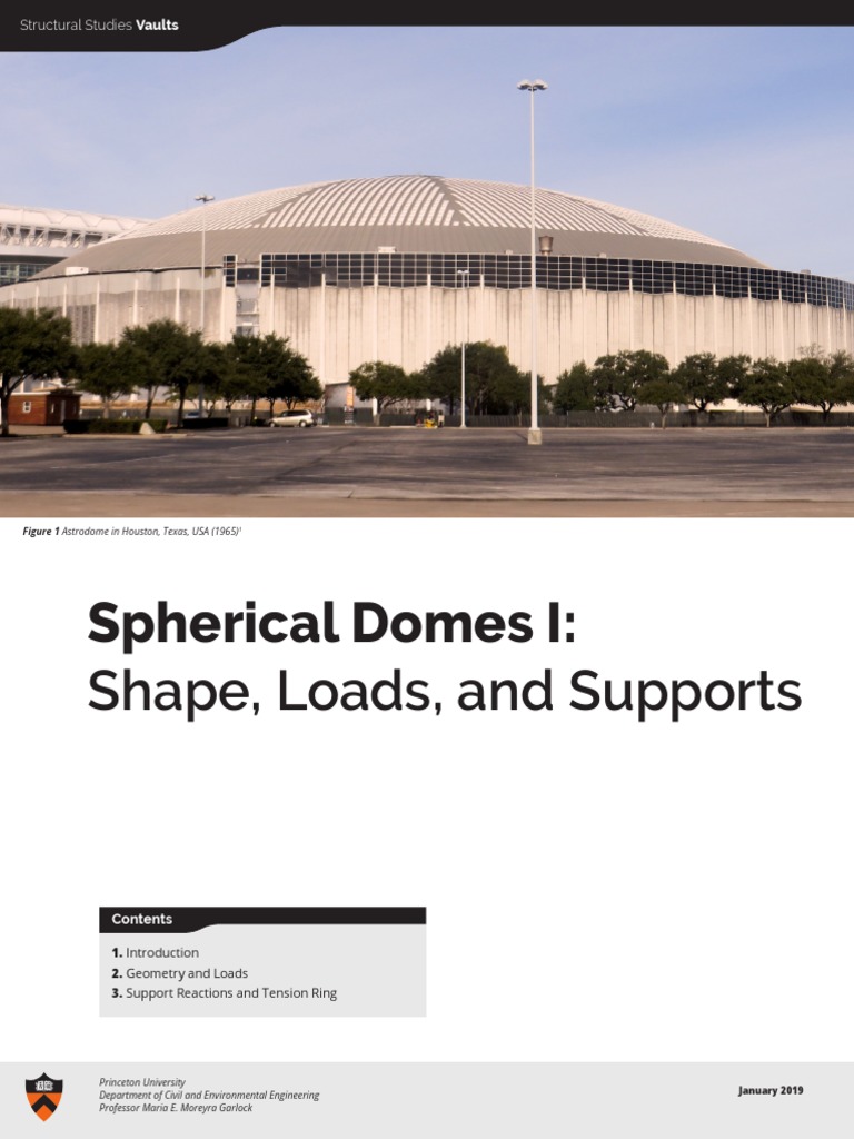 Spherical Domes I: Shape, Loads, and Supports: 2. Geometry and Loads 3 ...