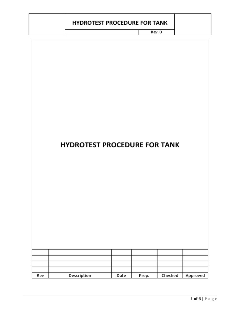 SOP Hydrotest Storage Tank 2 Bahasa | PDF