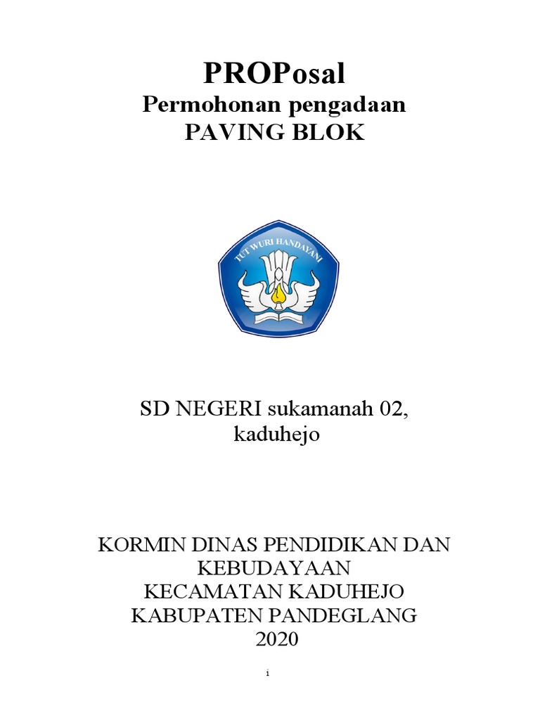 Proposal Paving Blok SDN Sukamanah 02 | PDF