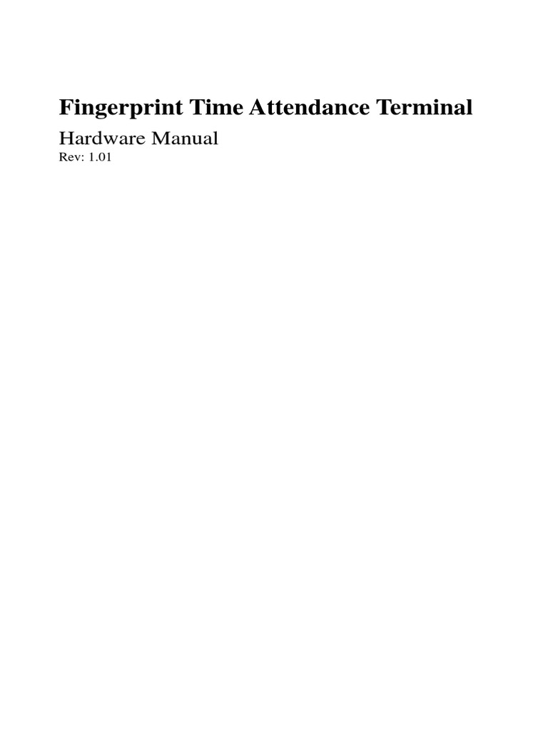 Fingerprint Time Attendance Manual | PDF | Menu (Computing) | Ip Address