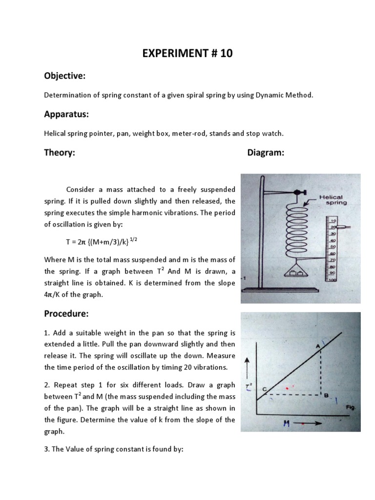 Experiment 10 PDF | PDF | Mass | Oscillation