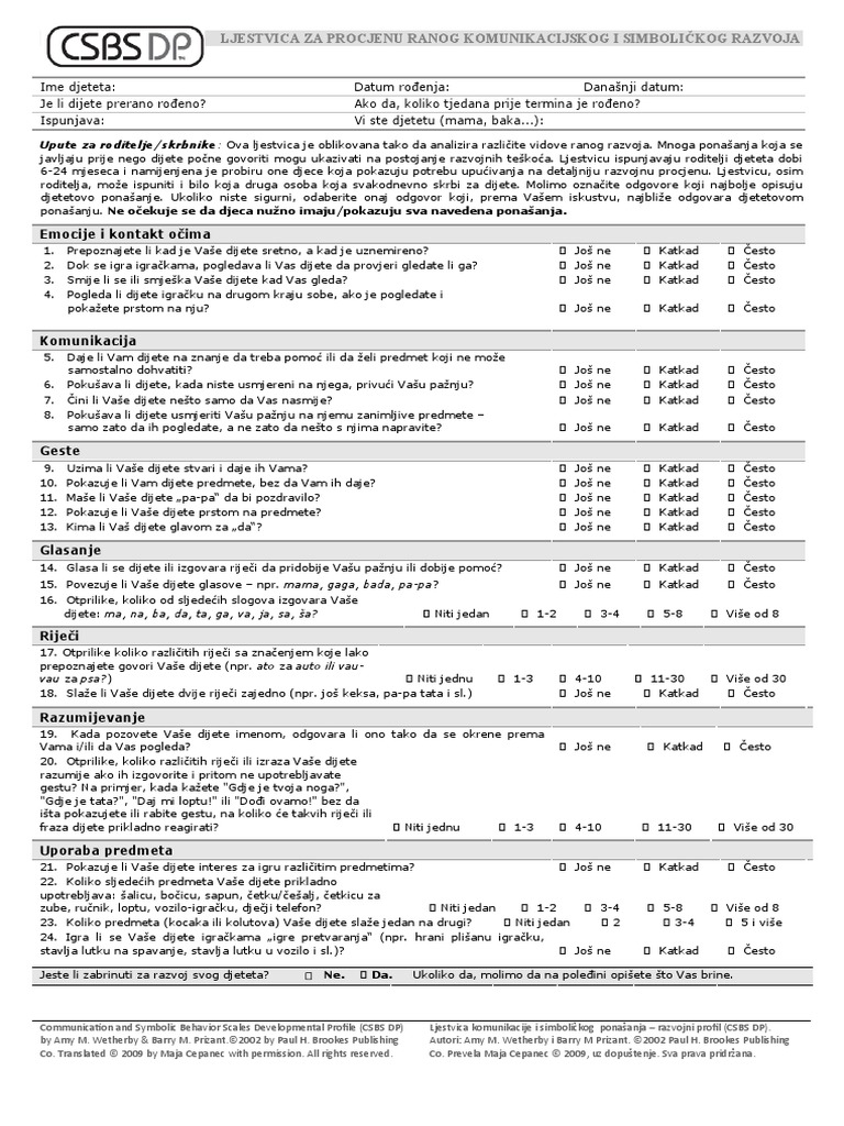 CSBS DP Ljestvica | PDF