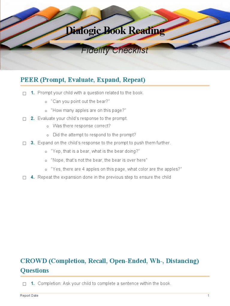 Dialogical Book Reading Checklist | PDF | Language Arts & Discipline ...