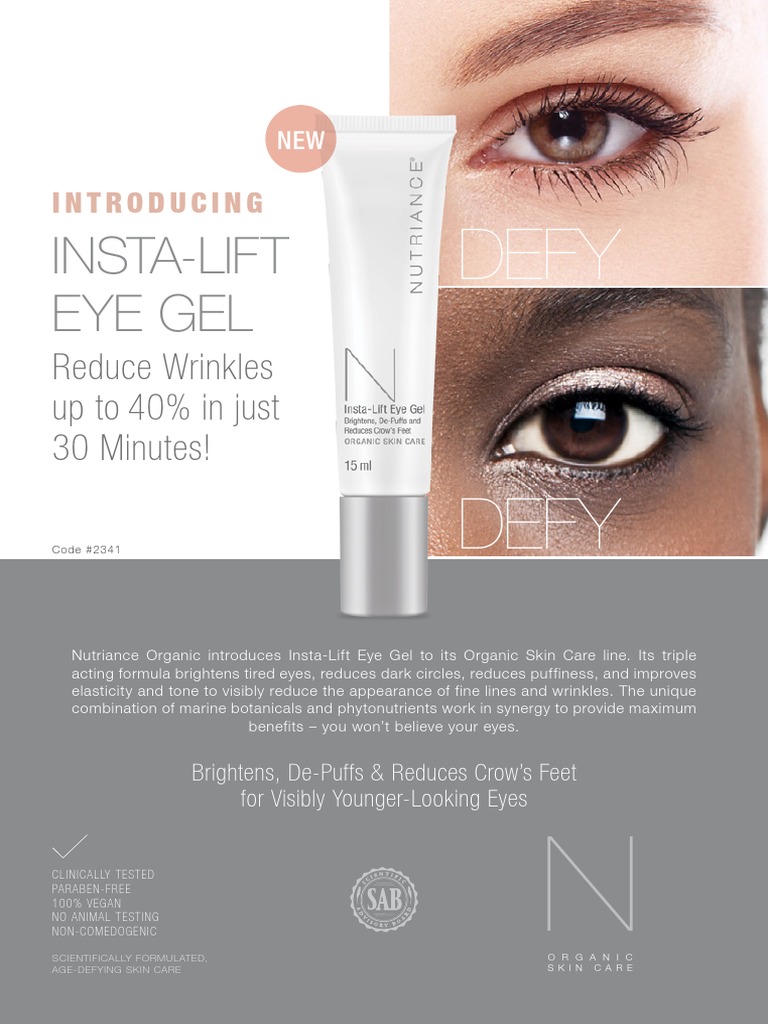 Nutriance Eye Gel Flyer PDF | PDF | Cooking, Food & Wine | Self-Improvement