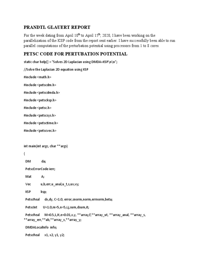 Parallel Computation of Perturbation Potential Using PETSc KSP Solver ...
