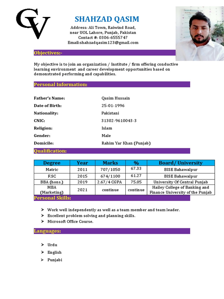 CV Shahzad Qasim | PDF