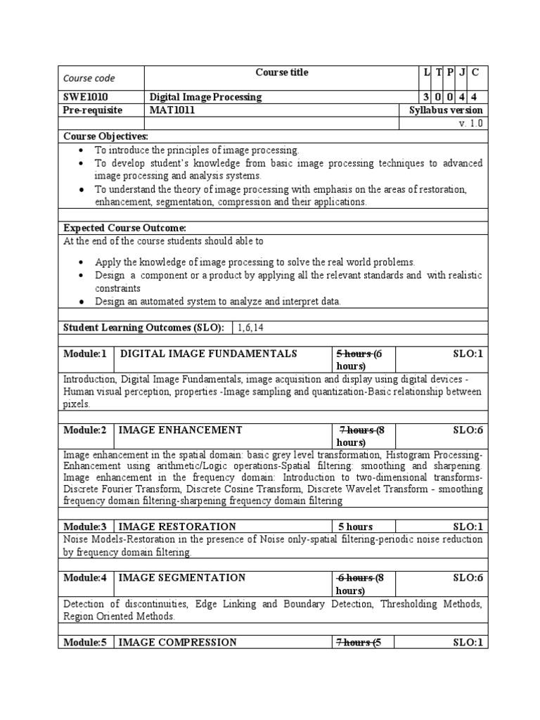 Digital Image Processing Course | PDF | Data Compression | Image Segmentation