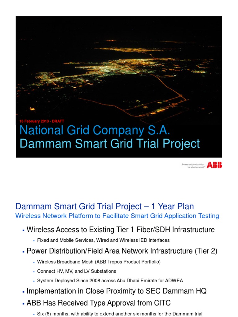 National Grid Company S.A.: Dammam Smart Grid Trial Project | PDF ...