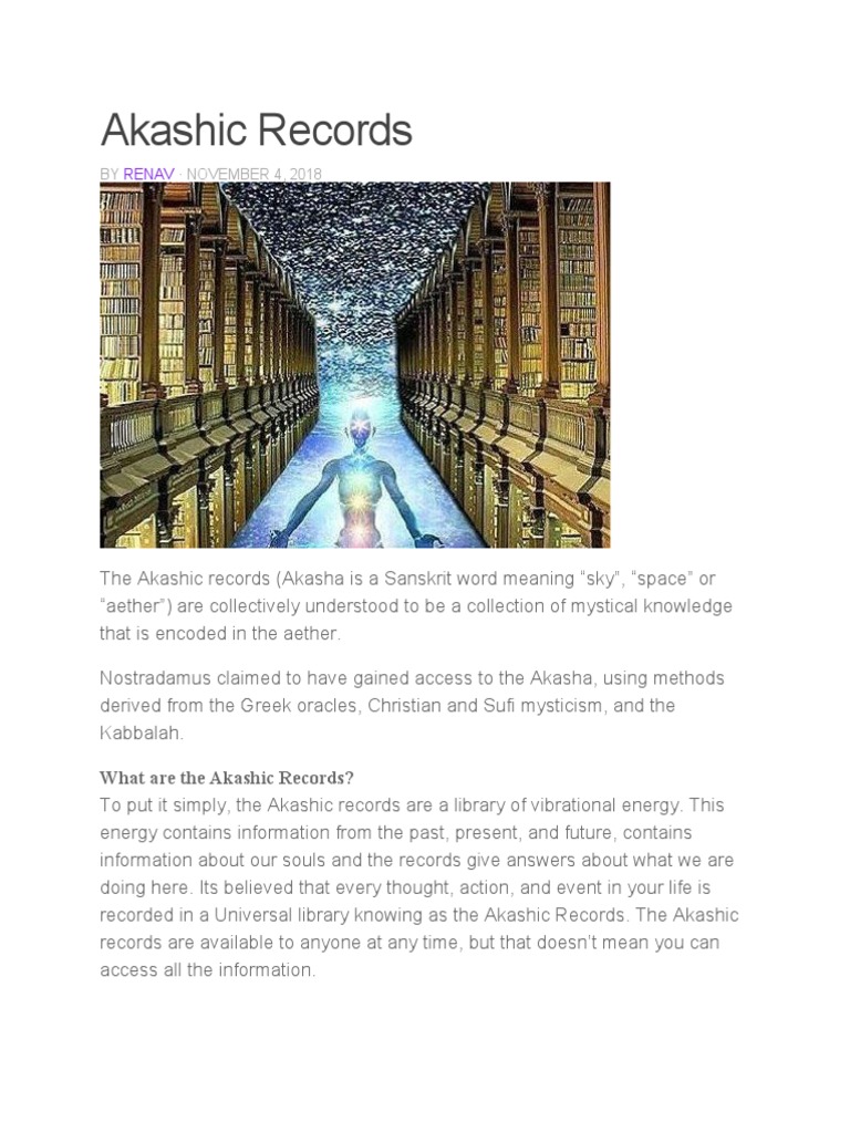 How To Access The Akashic Records | PDF | Meditation | Information
