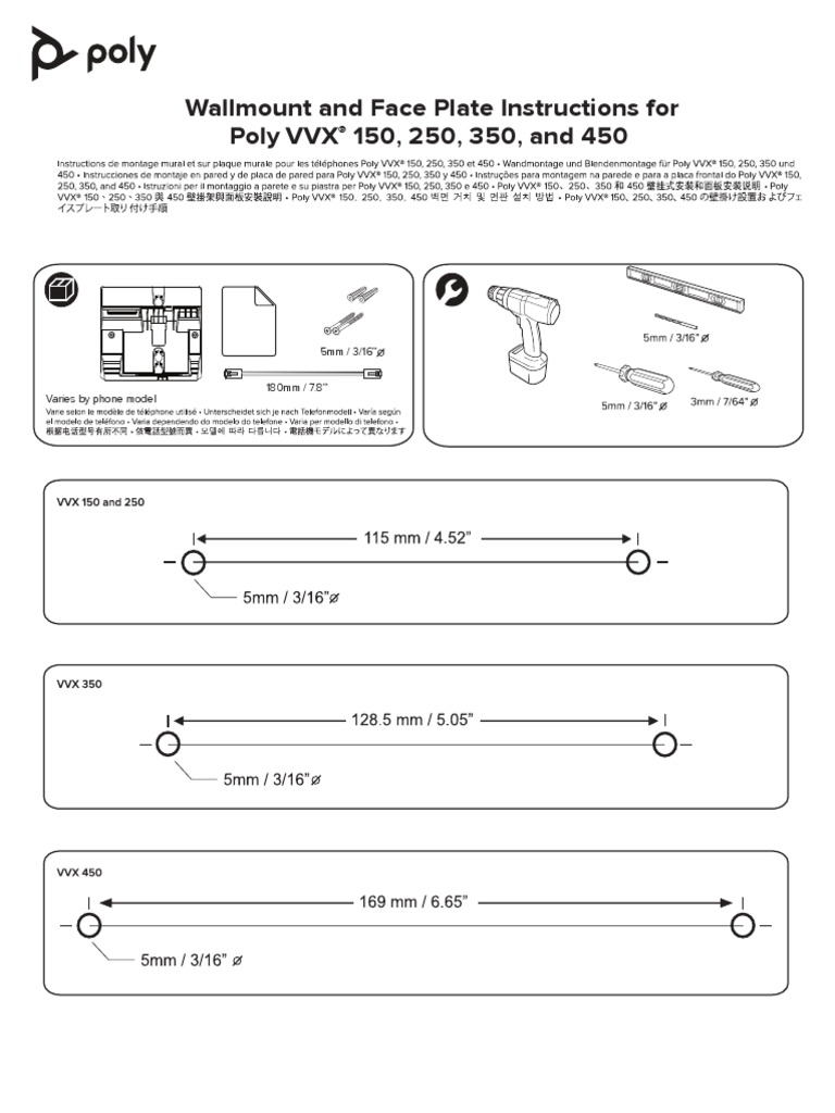 Poly VVX Wall Mount Instructions | PDF