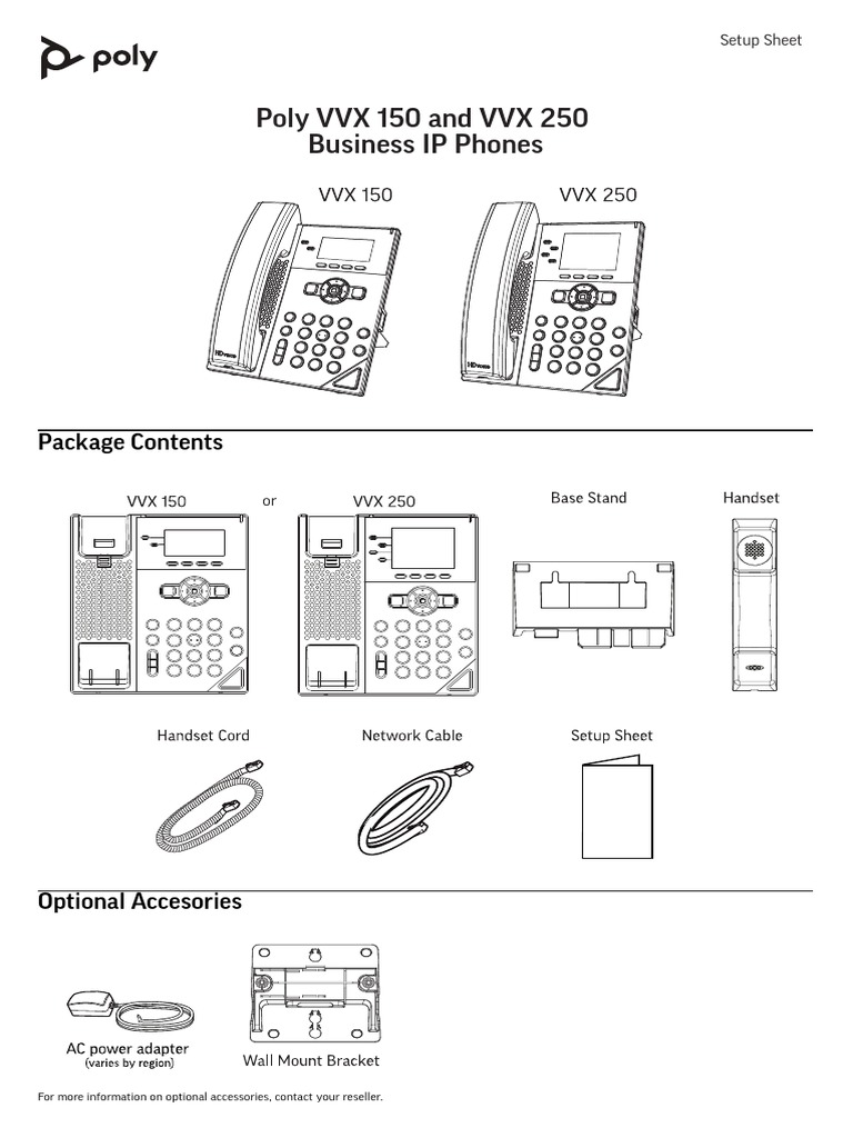 VVX 150 250 Setupsheet English PDF | PDF | Information And ...
