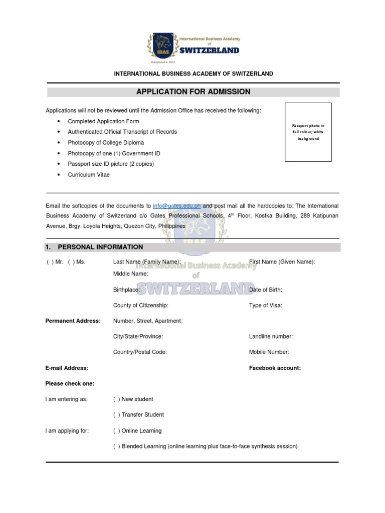 IBAS Application Form Updated | PDF | Master Of Business Administration ...