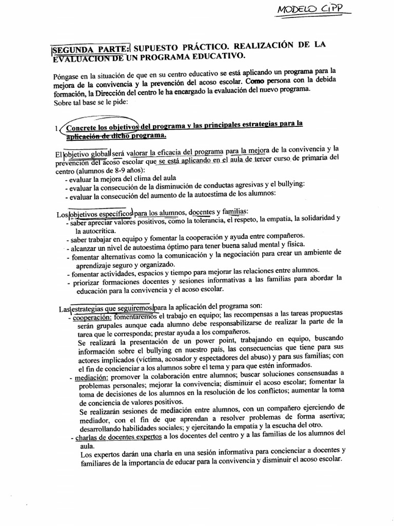 Caso Práctico Modelo CIPP | PDF