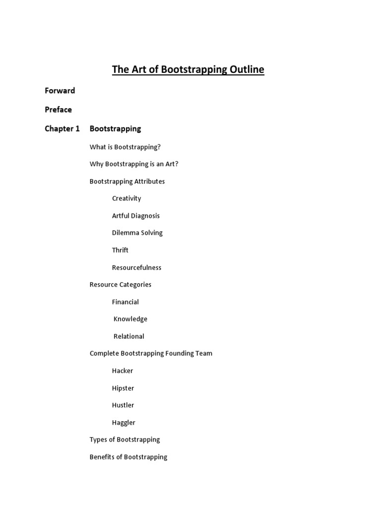 Art Of Bootstrapping Pdf Pdf Startup Company Small Business