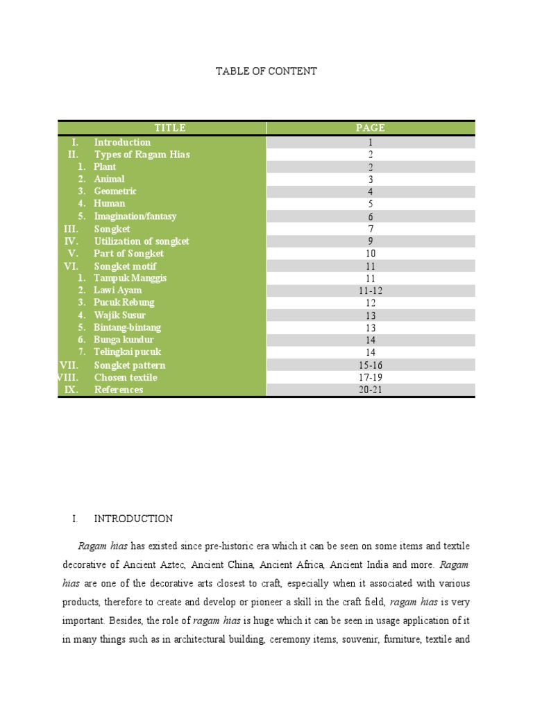 Types of Ragam Hias Motifs | PDF | Textiles