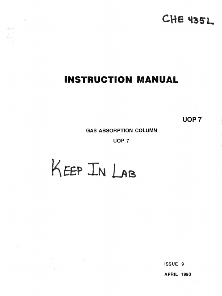 Gas Absorption Column Uop7 Download Free Pdf Mains Electricity Valve