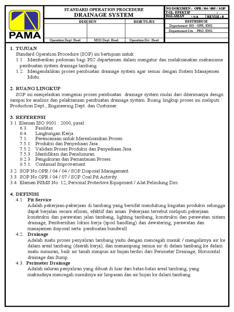 05-SOP-Drainage System - Rev0 | PDF