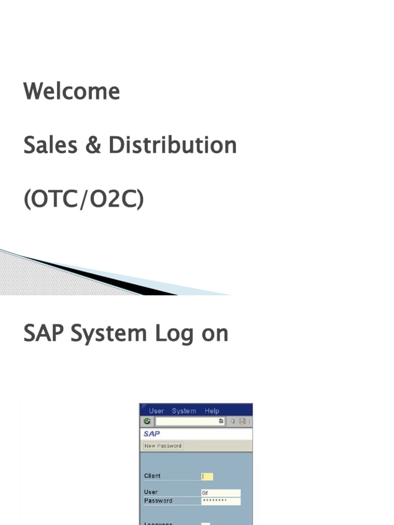 Welcome Sales & Distribution (OTC/O2C) | PDF | Business | Computers