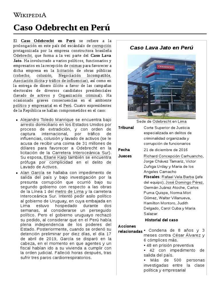 Corrupción y el Caso Odebrecht en Perú | PDF | Gobierno | Perú
