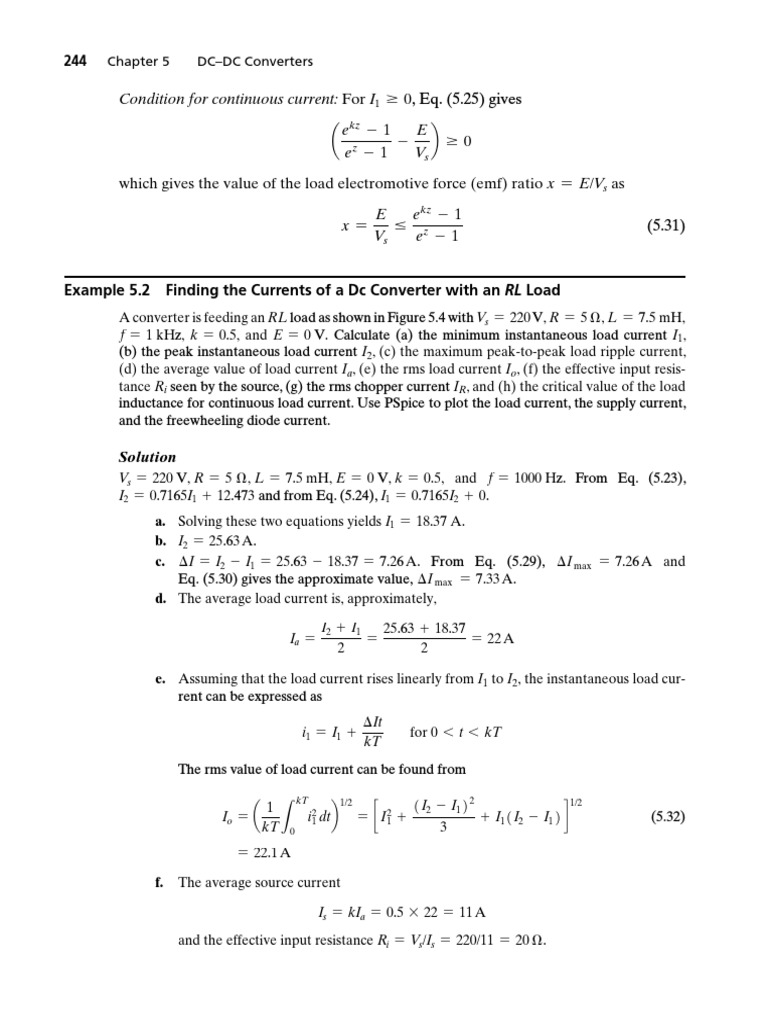 Problem Solving DC Converter With RL Load | PDF | Inductor | Inductance