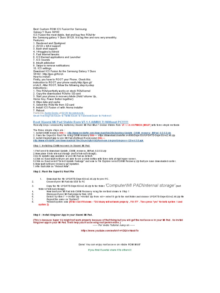 Best Custom ROM ICS Fusion For Samsung | PDF | Android (Operating ...