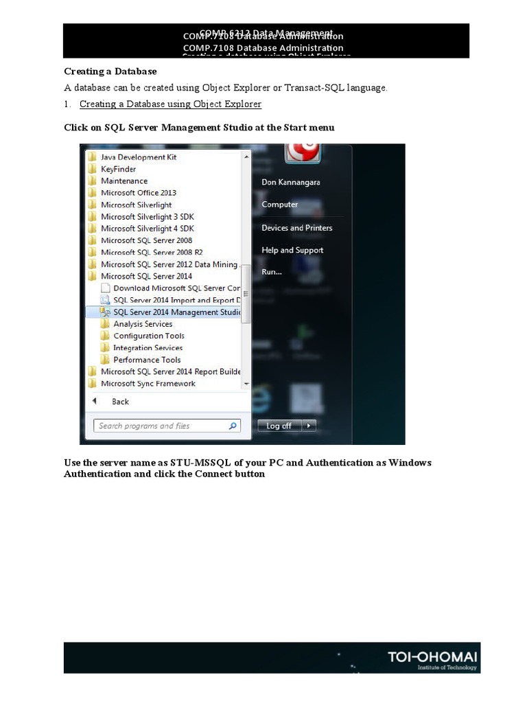 A Database Can Be Created Using Object Explorer or Transact-SQL ...