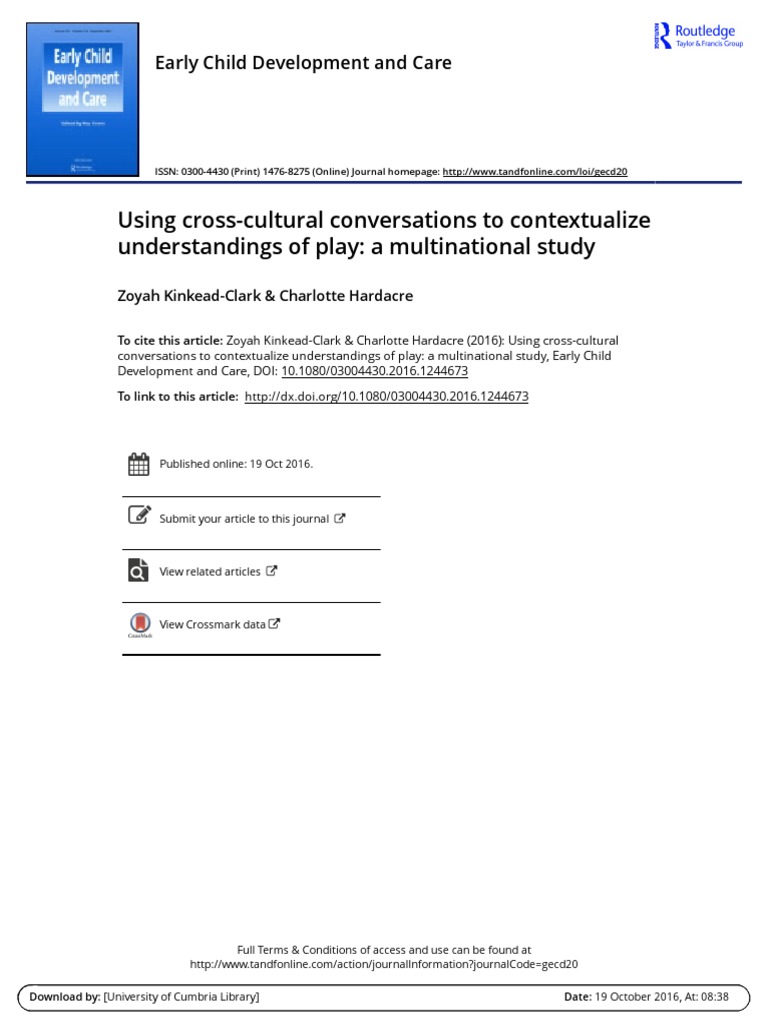 Kinkead-Clark and Hardacre 2016 | PDF | Discourse | Early Childhood ...