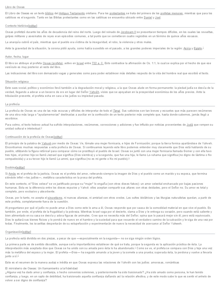 Libro de Oseas | PDF | Contenido bíblico | Biblia