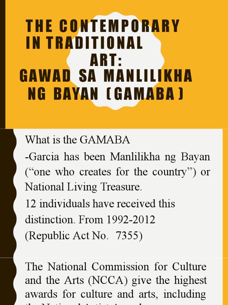 Thecontemporary in Traditional Art: Gawad Sa Manlilikha NG Bayan ...