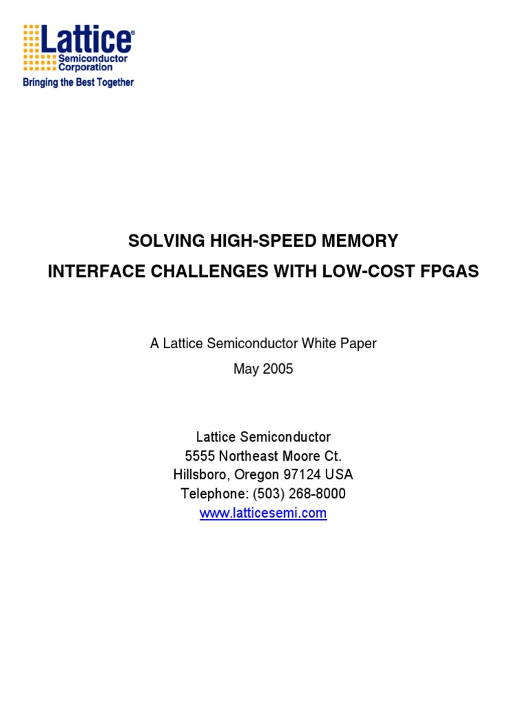 Solving High-Speed Memory Interface Challenges With Low-Cost Fpgas ...