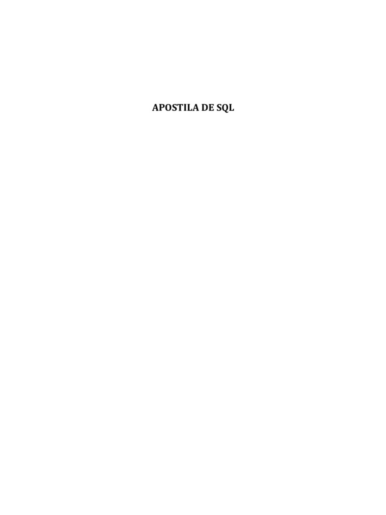 039 Apostila De Sql E Mysql Pdf Sql Modelo De Dados