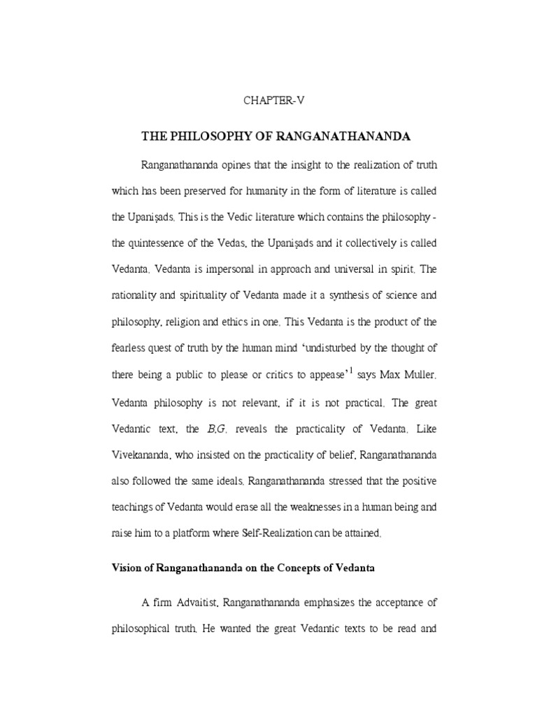 Philosophy of Swami Ranganathananda | PDF | Brahman | Vedanta