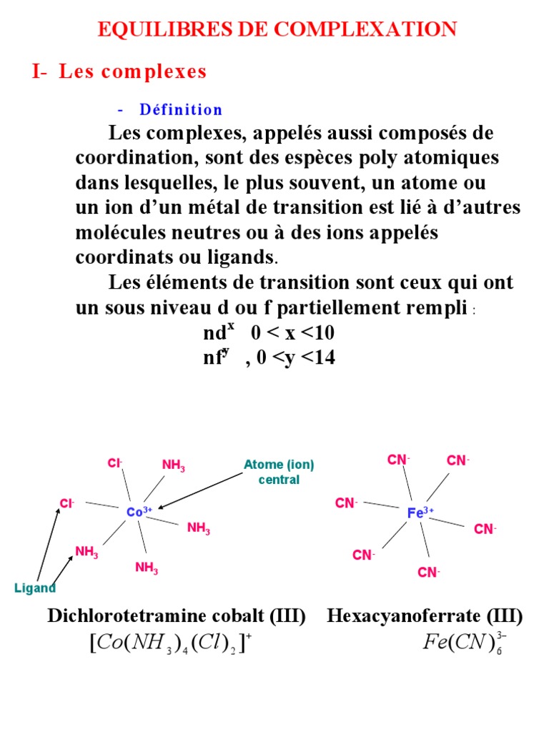 C Equilibres de Complexation Power | PDF | Complexe (chimie) | Ligand ...