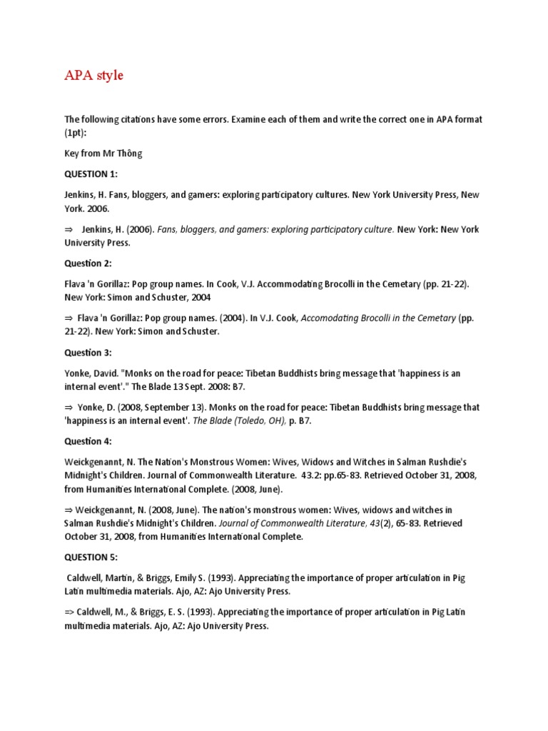 APA STYLE Excercise | PDF | Sampling (Statistics) | Survey Methodology