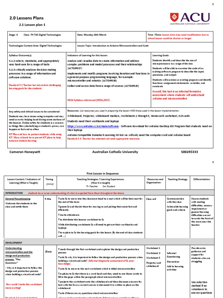 Ict Lesson Plan Part 1 | PDF | Worksheet | Educational Technology