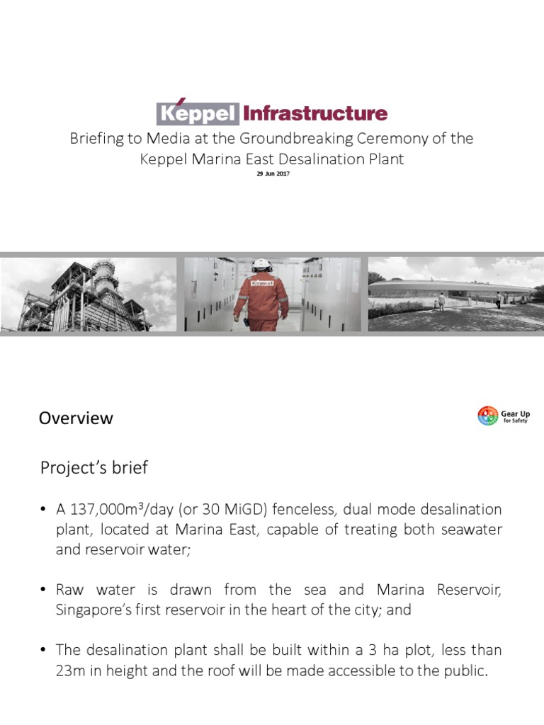 Keppel Marina East Desalination Plant Groundbreaking Ceremony Briefing ...