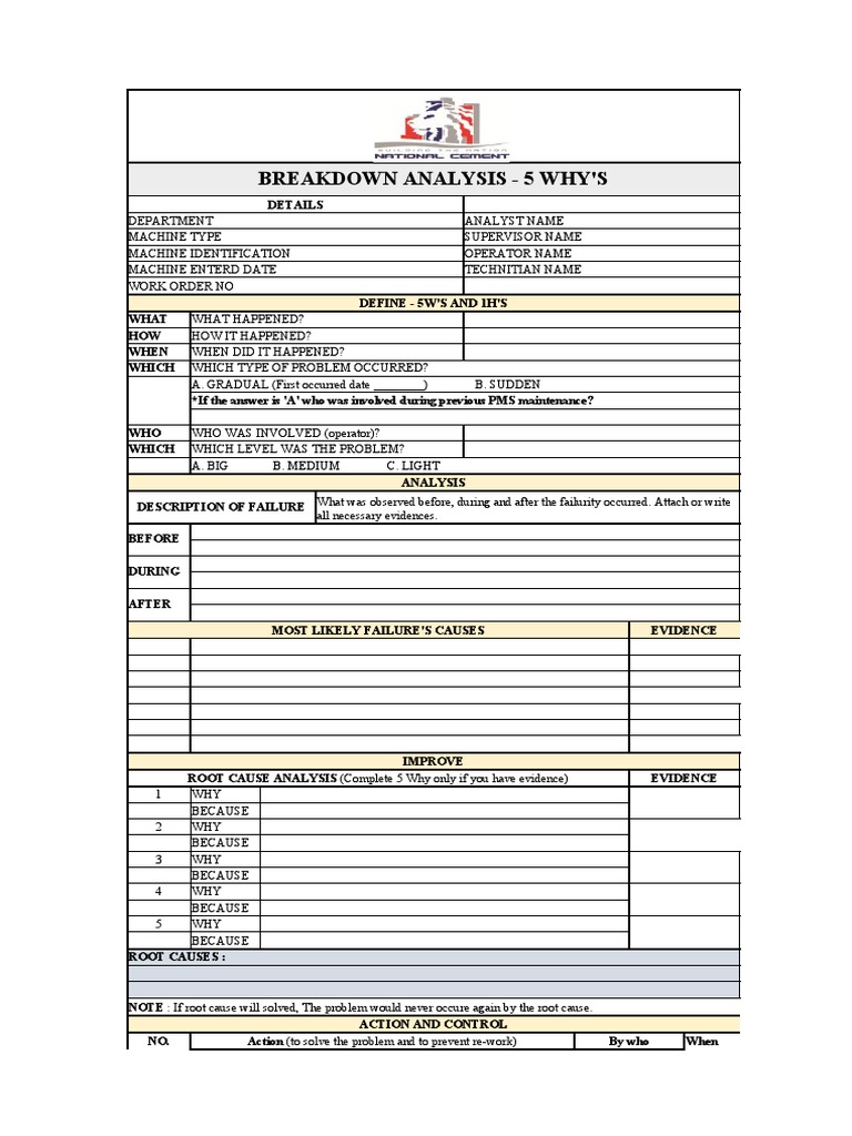 Breakdown Analysis - 5 Why'S | PDF