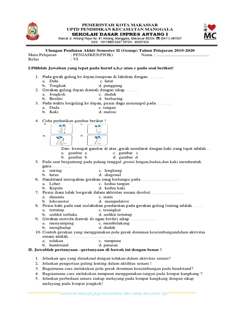 Soal Pas Kelas 6 2019-2020 | PDF | Karier & Perkembangan | Olahraga & Rekreasi