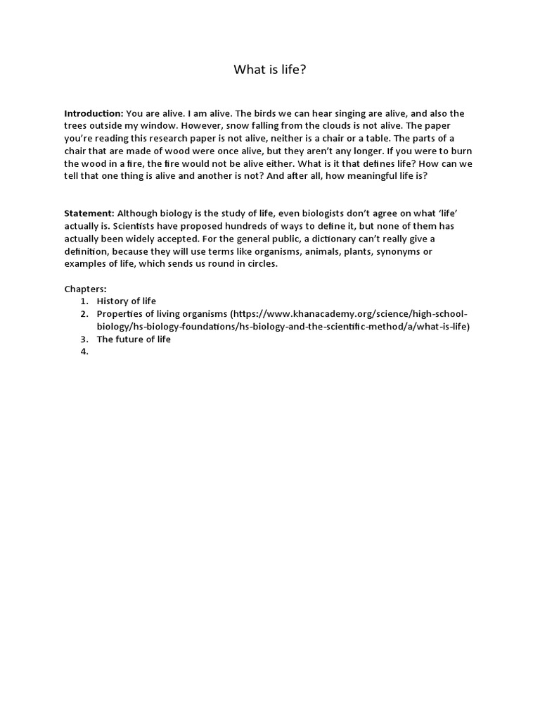 What Is Life? - Intro | PDF