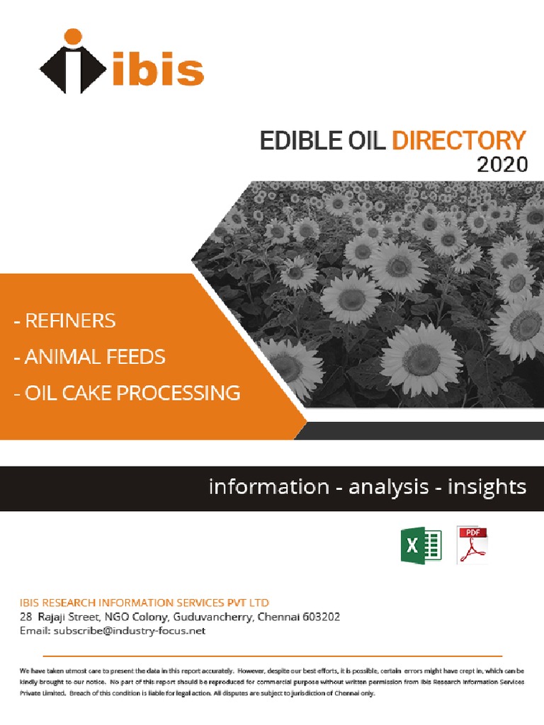 Ibis Edible Oil Directory 2020 Sample | PDF | Vegetable Oil | Agriculture
